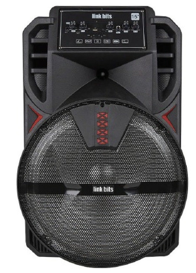 Bocina 15" Link Bits portátil con bluetooth negra BM15014K